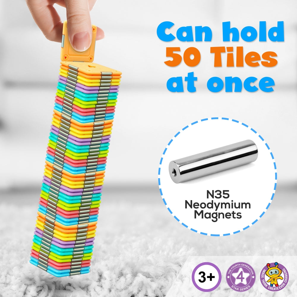 Deluxe Magnetic Building Blocks - Educational Magnet Tiles Kit, Magnet ...